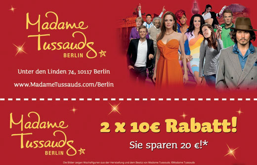 18€ Madame Tussauds Gutschein & Rabatt - Juli 2022